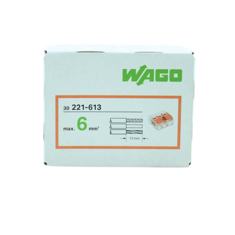 Ligador Rápido 3 Fios 6MM² 221-613 WAGO